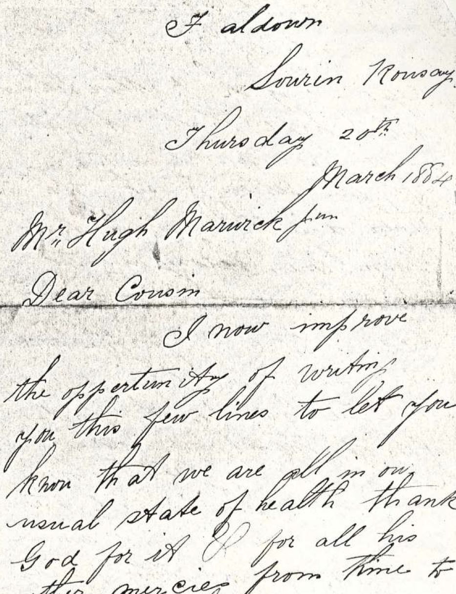 Collection of 19th Century letters - Rousay Remembered