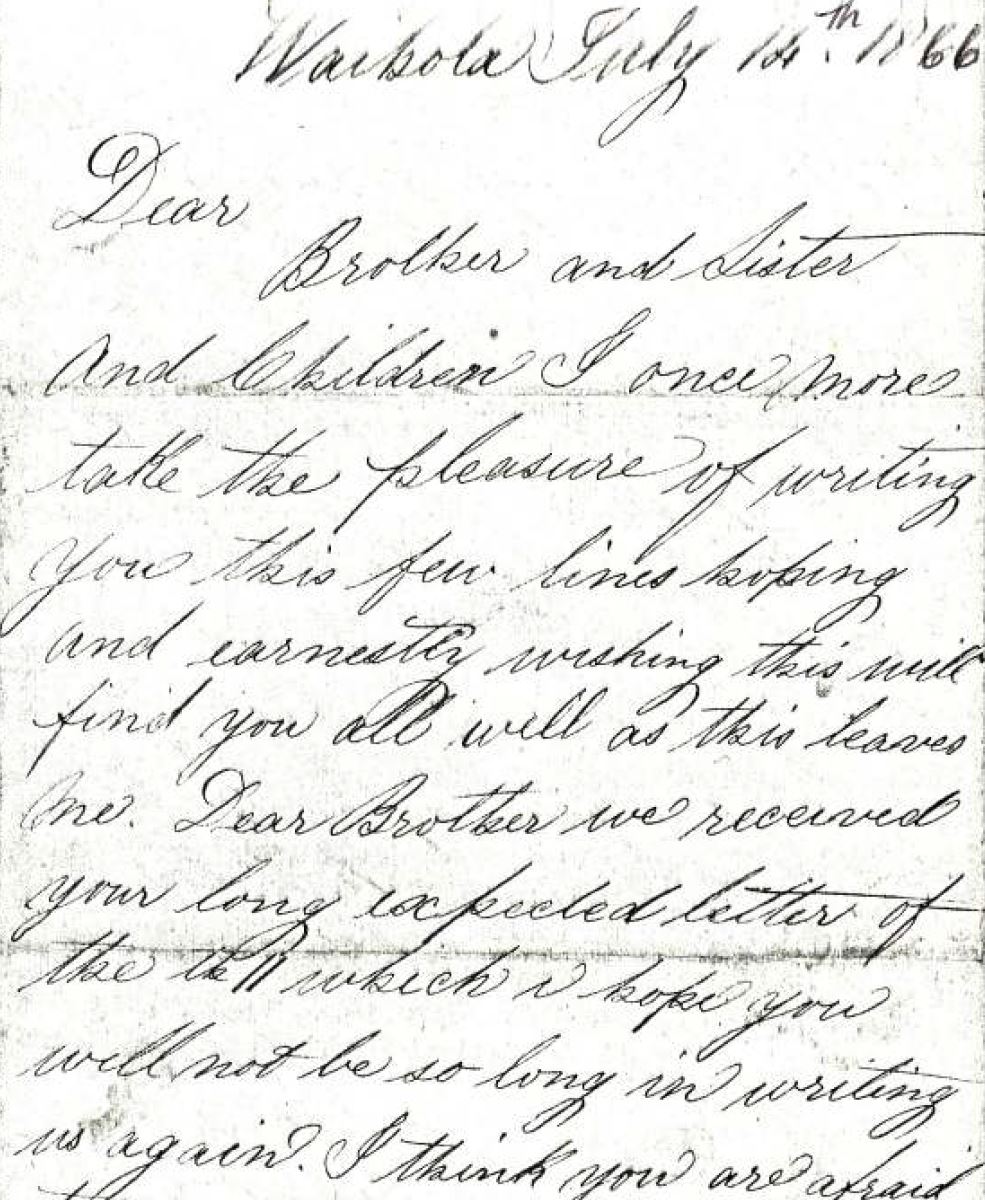 Collection of 19th Century letters - Rousay Remembered