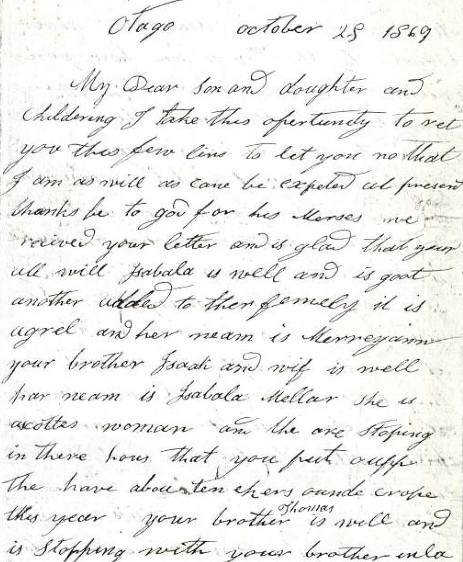 Collection of 19th Century letters - Rousay Remembered